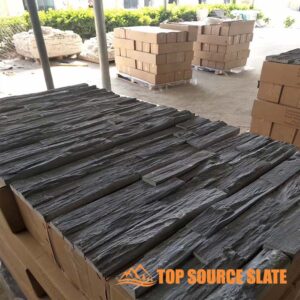 Natural black slate rough ledger panel 6 in. x 24 in. - Top Source Slate