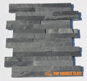 Split face tiles black slate cladding 360x100mm - Top Source Slate